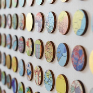 Original Artwork, 3D Mixed Media Map Art, Colourful Dot Wall Art, Home ...