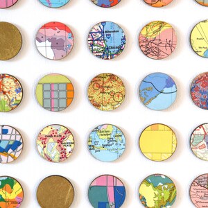 Original Artwork, 3D Mixed Media Map Art, Colourful Dot Wall Art, Home ...