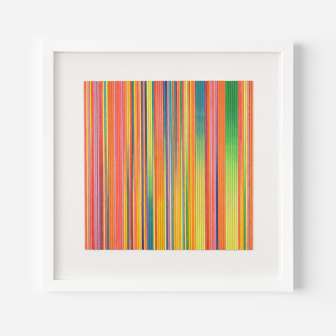 Abstract Geometric Original Artwork, Striped Art, Brightly Coloured ...
