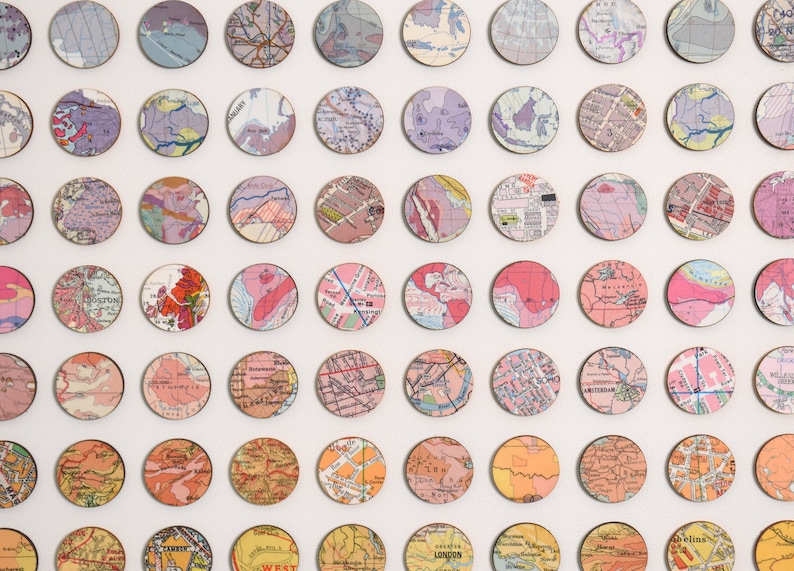 Original Map Artwork Large Scale Map Dots 3D Collage - Etsy