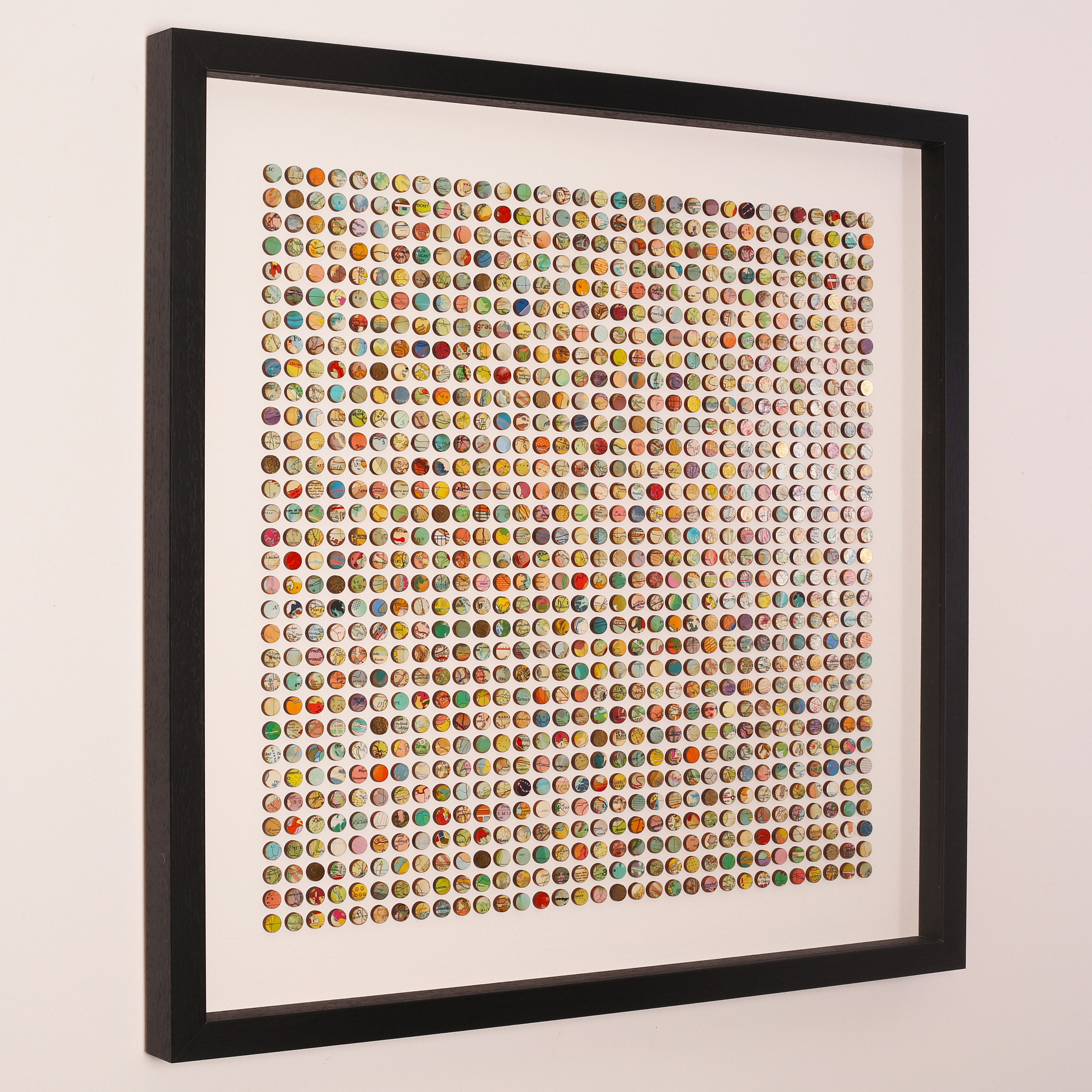 Original 3D Map Collage Original Geometric Art Map Dots - Etsy UK