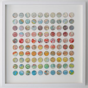 Map Dot Original Art, Map Dot Rainbow Collage Artwork, 3D Wall Art ...