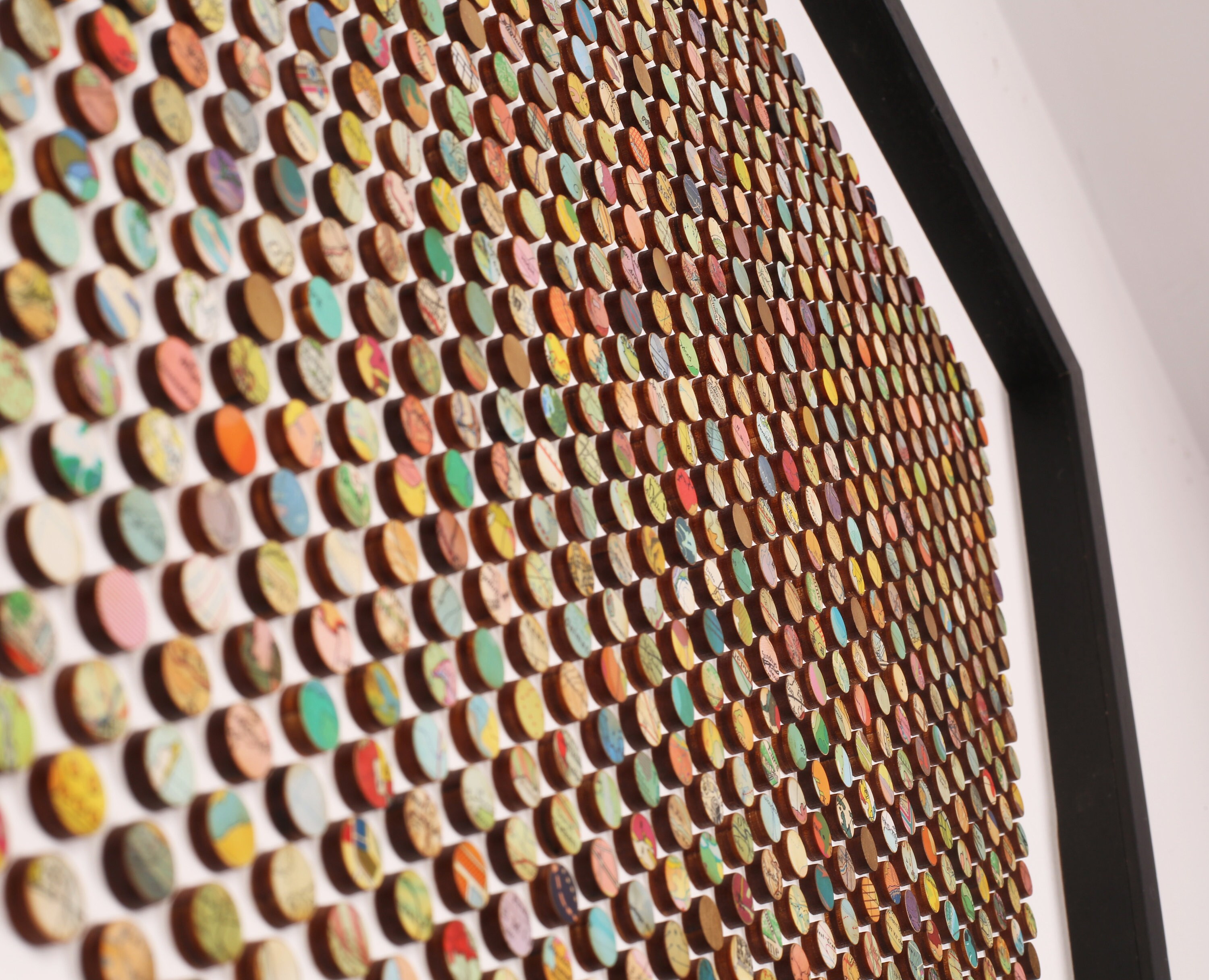 Original 3D Map Collage Original Geometric Art Map Dots - Etsy UK