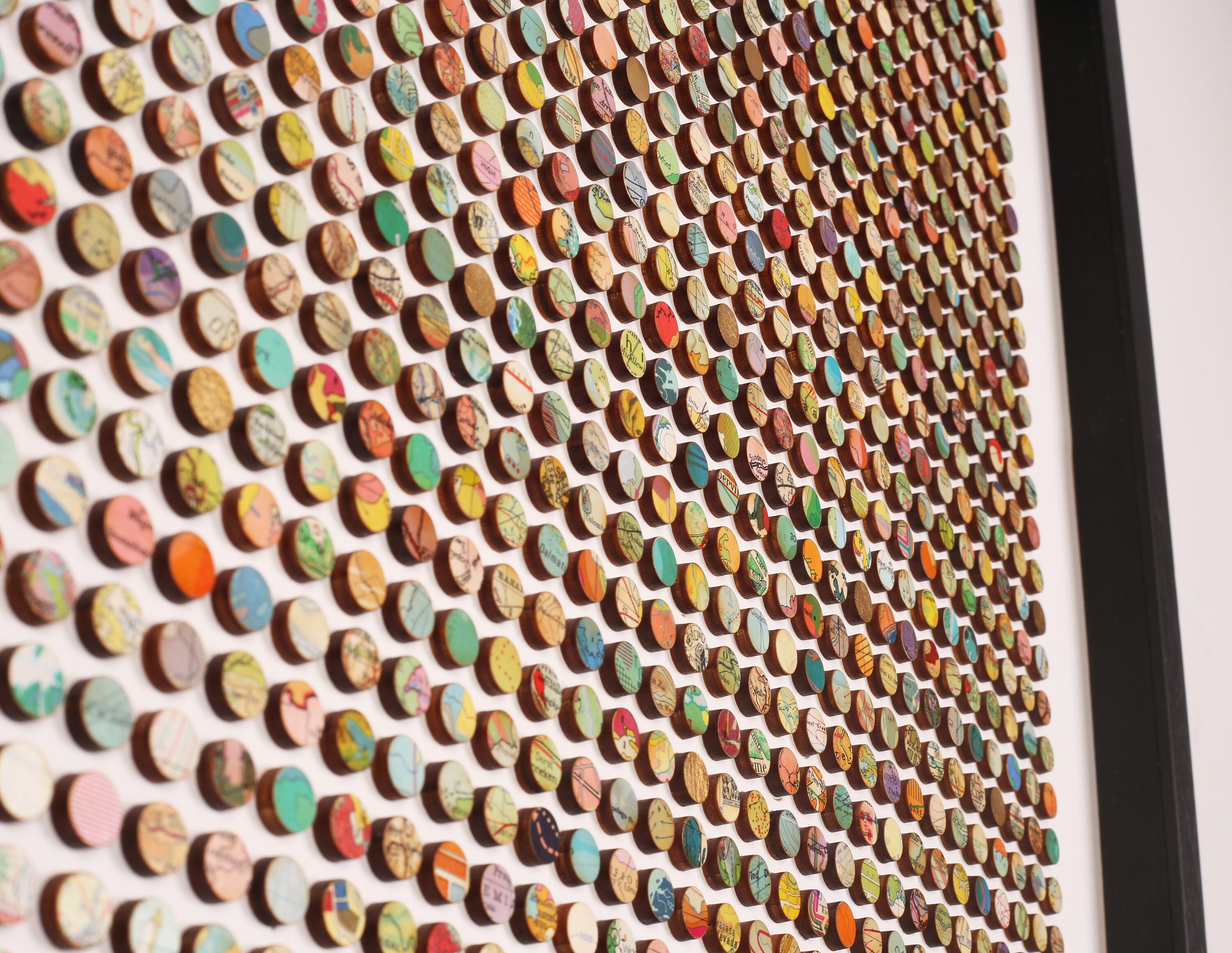 Original 3D Map Collage Original Geometric Art Map Dots - Etsy UK