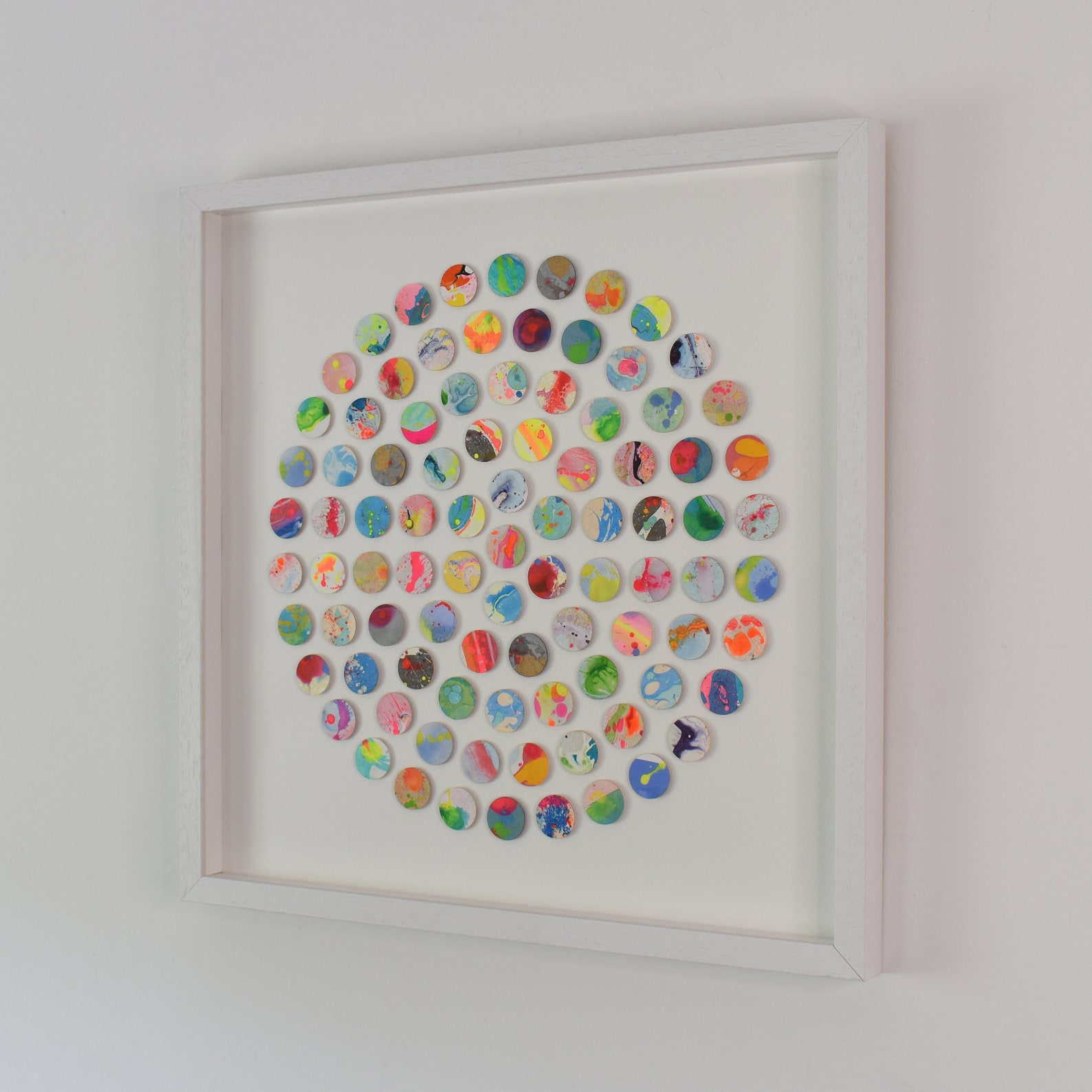 Original Abstract Marble Paper Dots Artwork, Brightly Coloured 3D Paper ...