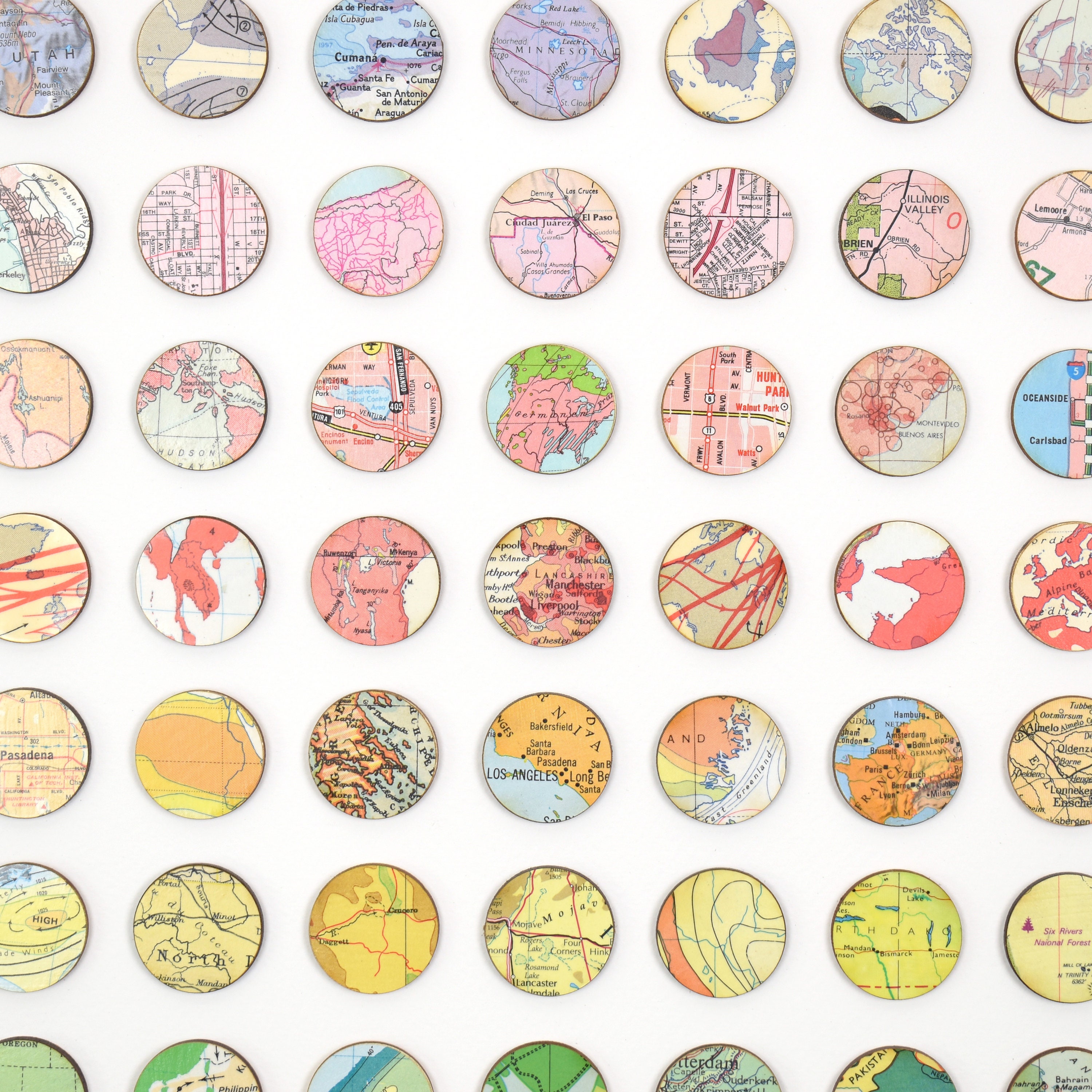 Map Dot Original Wall Art, 100 Map Rainbow Dots Original Artwork, 3d ...