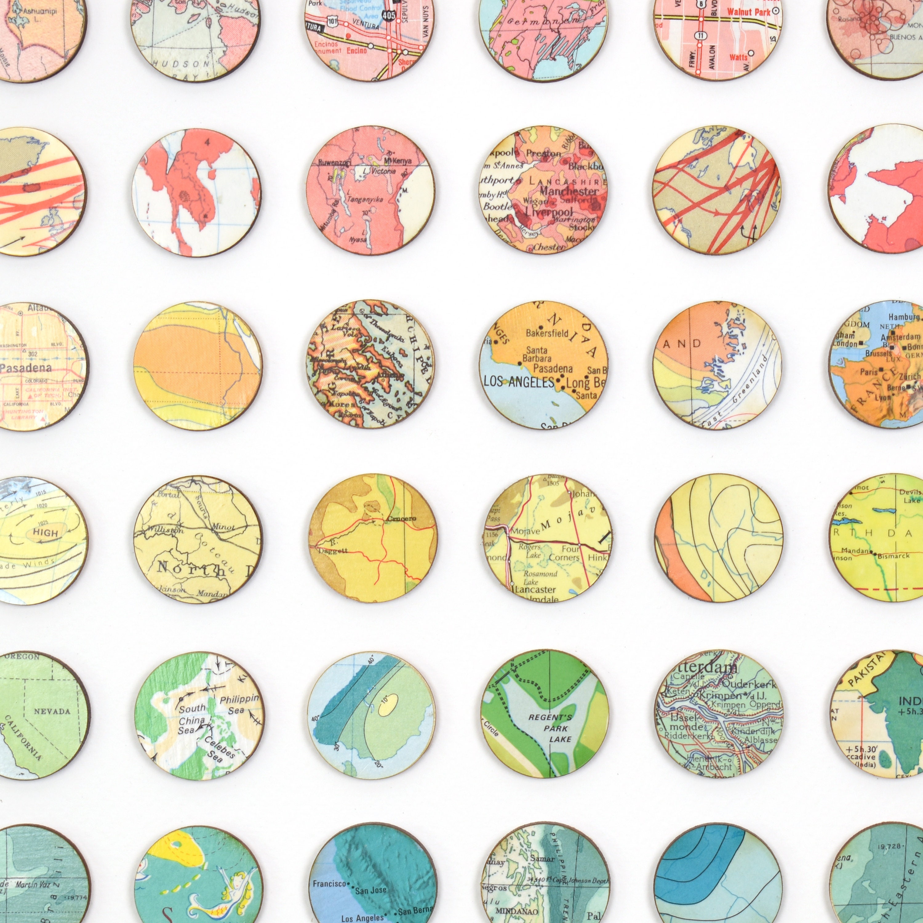 Map Dot Original Wall Art, 100 Map Rainbow Dots Original Artwork, 3d ...