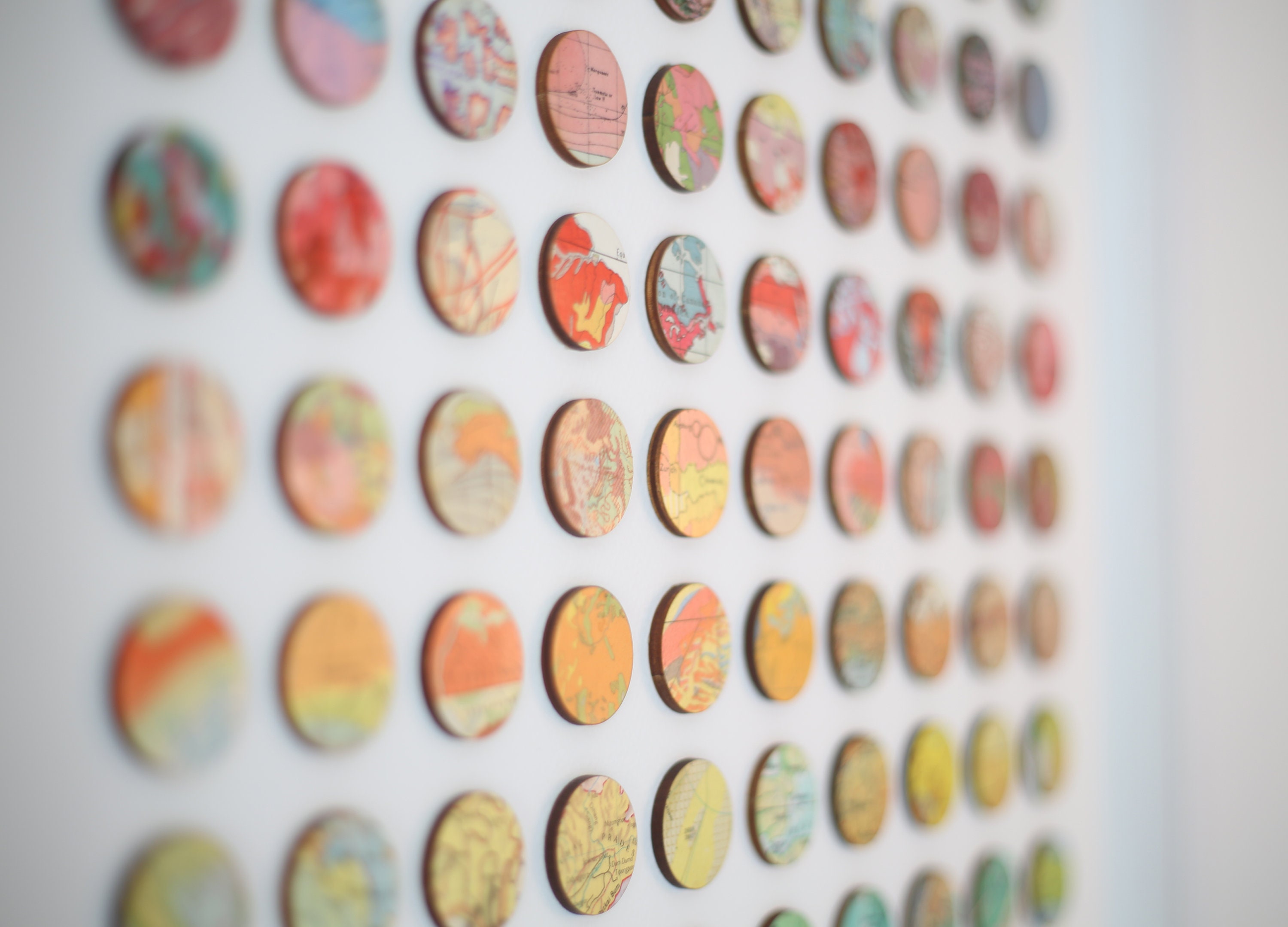 Map Dot Original Art, Map Dot Rainbow Collage Artwork, 3D Wall Art ...
