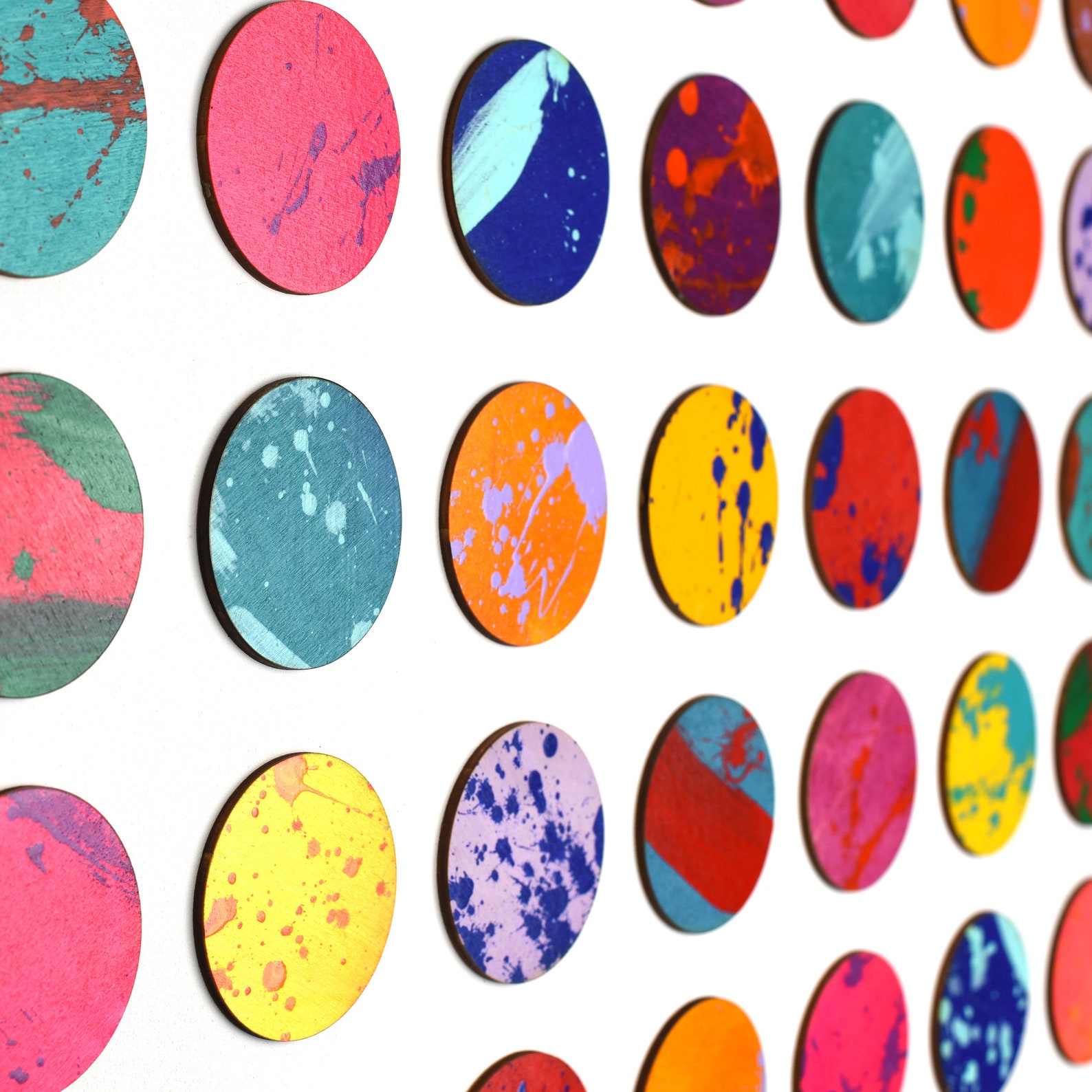 Original 3D Splash Dots Painting, Original Large Scale Statement Wall ...