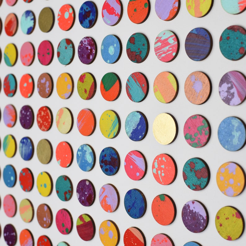 Original 3D Splash Dots Painting, Original Large Scale Wall Art ...