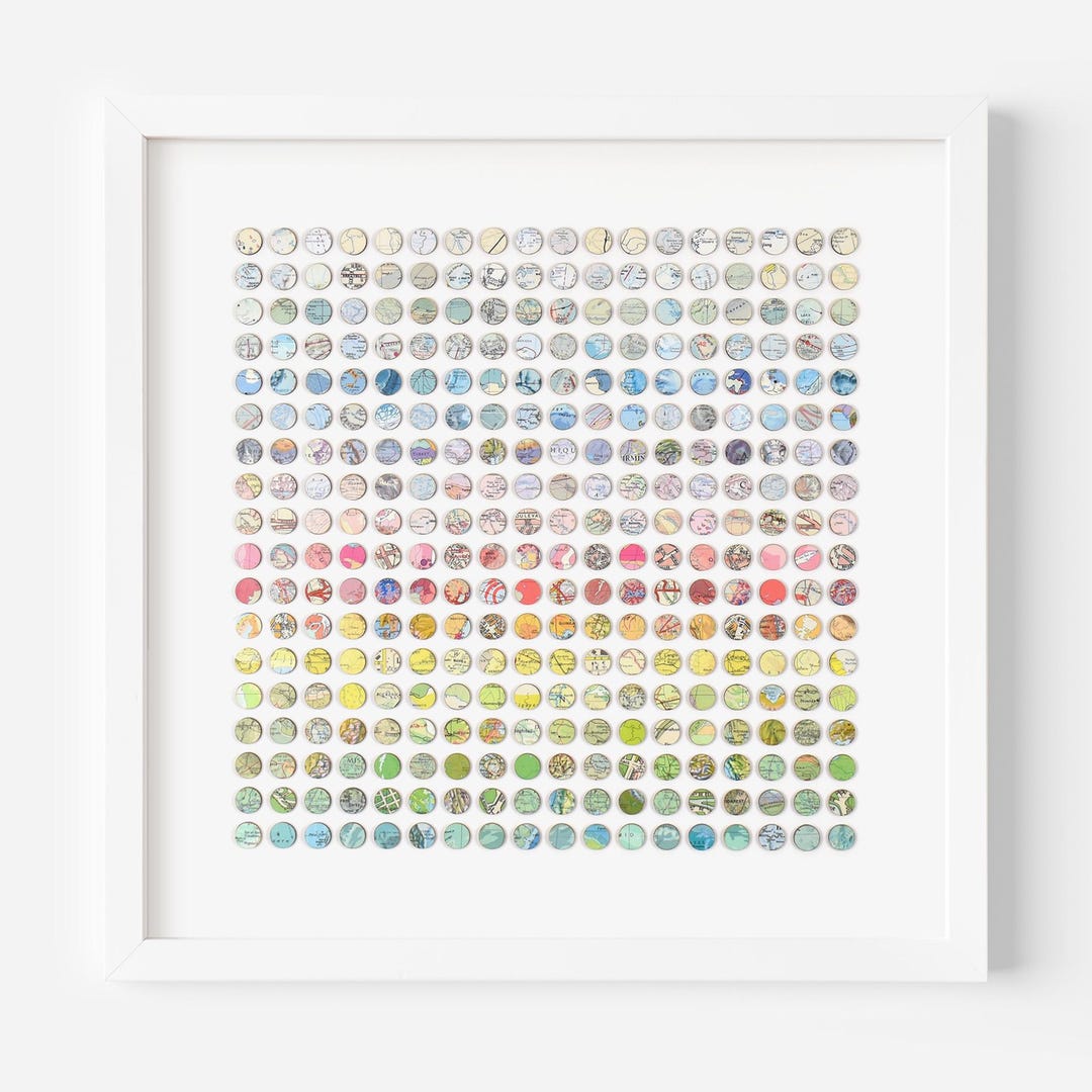 Original Map Dot Artwork, 324 Map Rainbow Dots Original Artwork, 3d ...