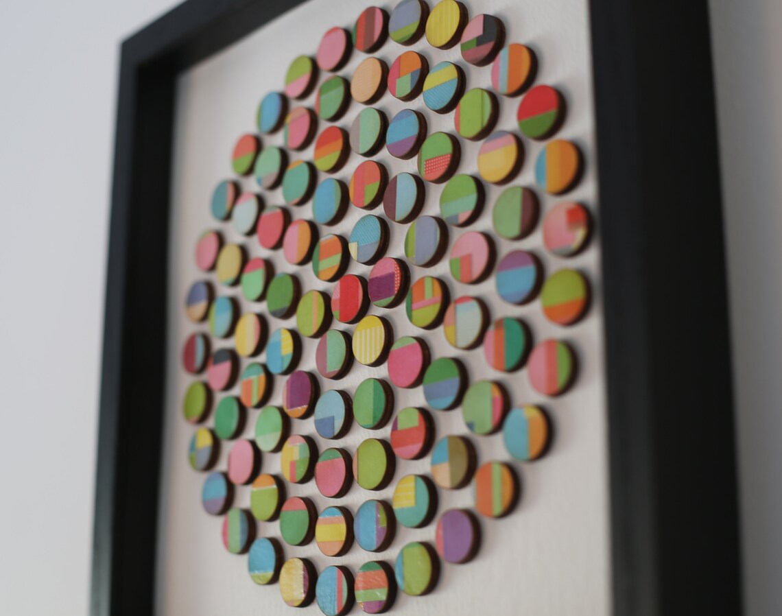 Colourful Wall Art Collage Original 3D Modern Framed Collage - Etsy