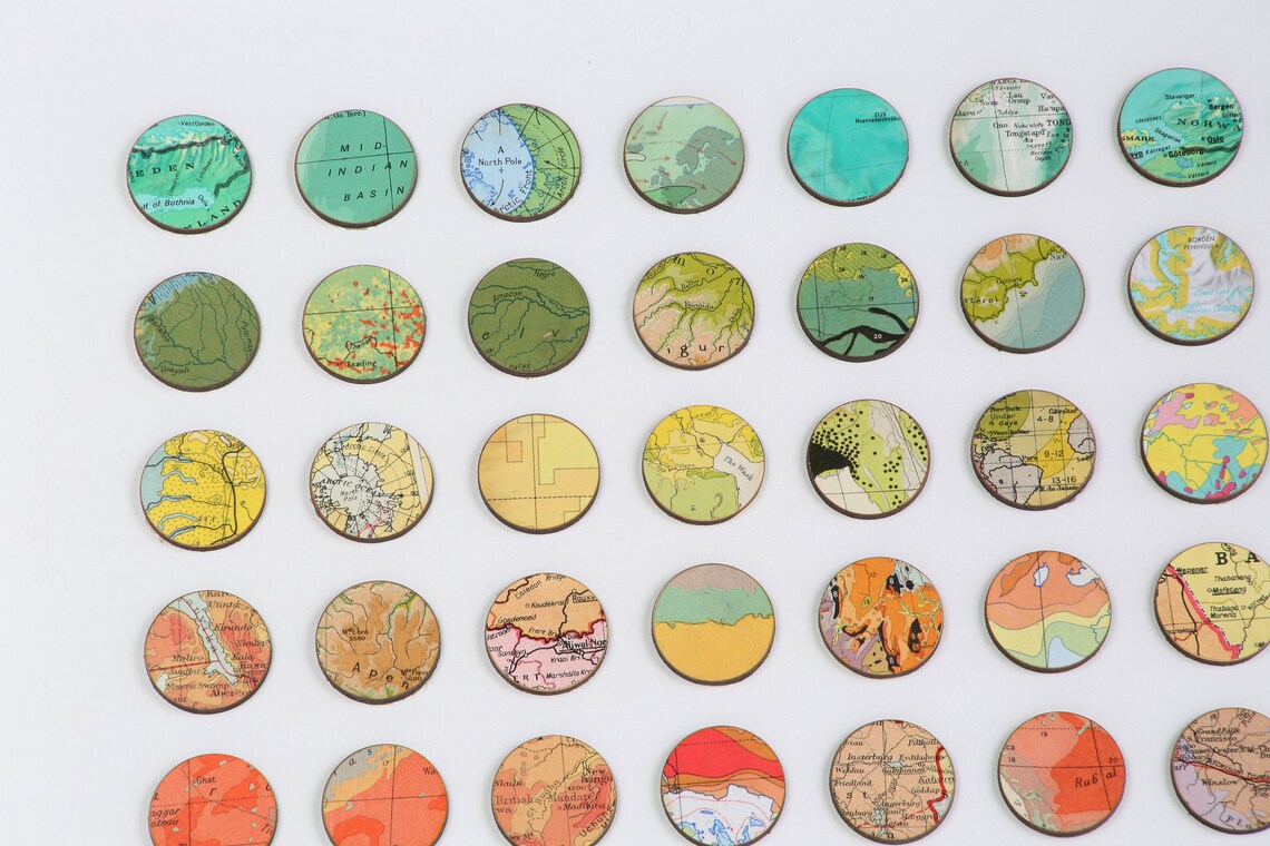 Original Collage Artwork 3D Dots Wall Art 100 Map Rainbow - Etsy