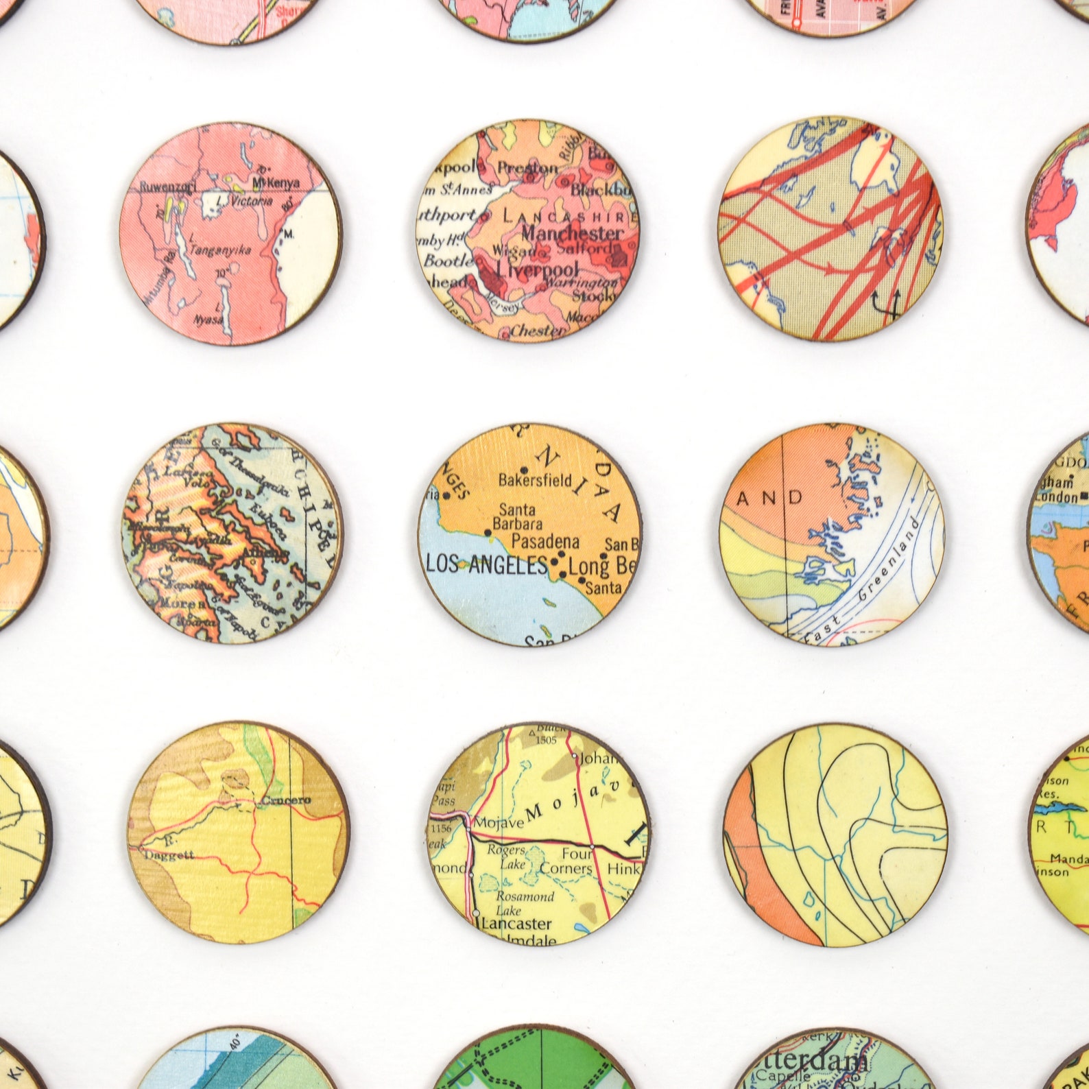 Map Dot Original Wall Art, 100 Map Rainbow Dots Original Artwork, 3d ...