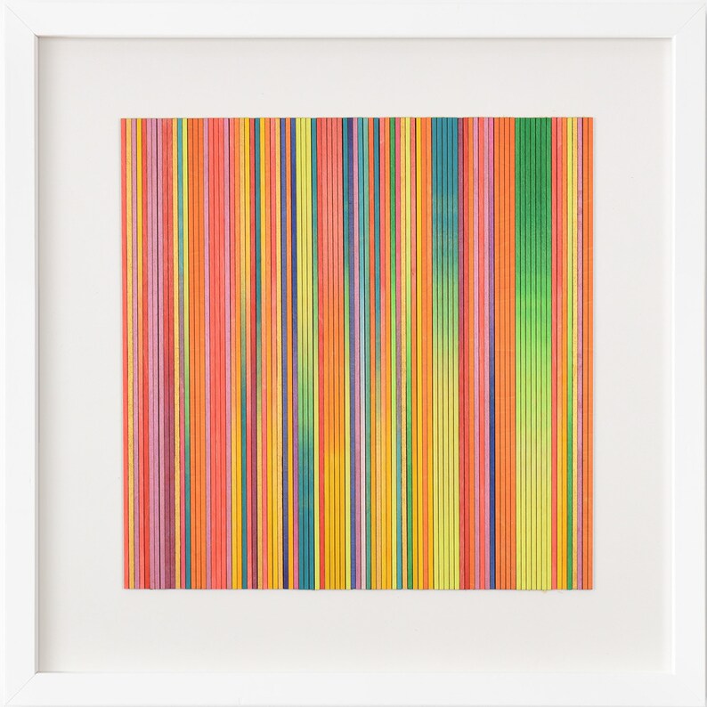 Abstract Geometric Original Artwork, Striped Art, Brightly Coloured ...