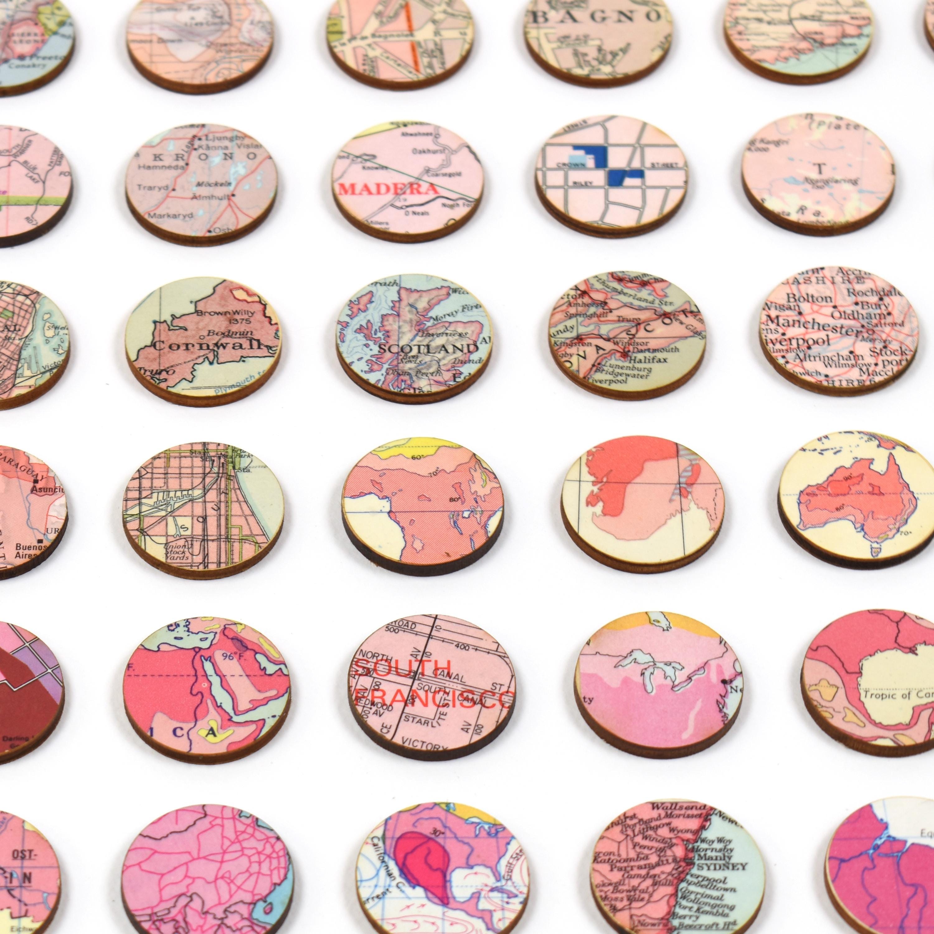 Original Pink and Violet Map Dot Artwork, 100 Map Ombre Dots Original ...