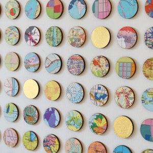 Original Artwork, 3D Mixed Media Map Art, Colourful Dot Wall Art, Home ...