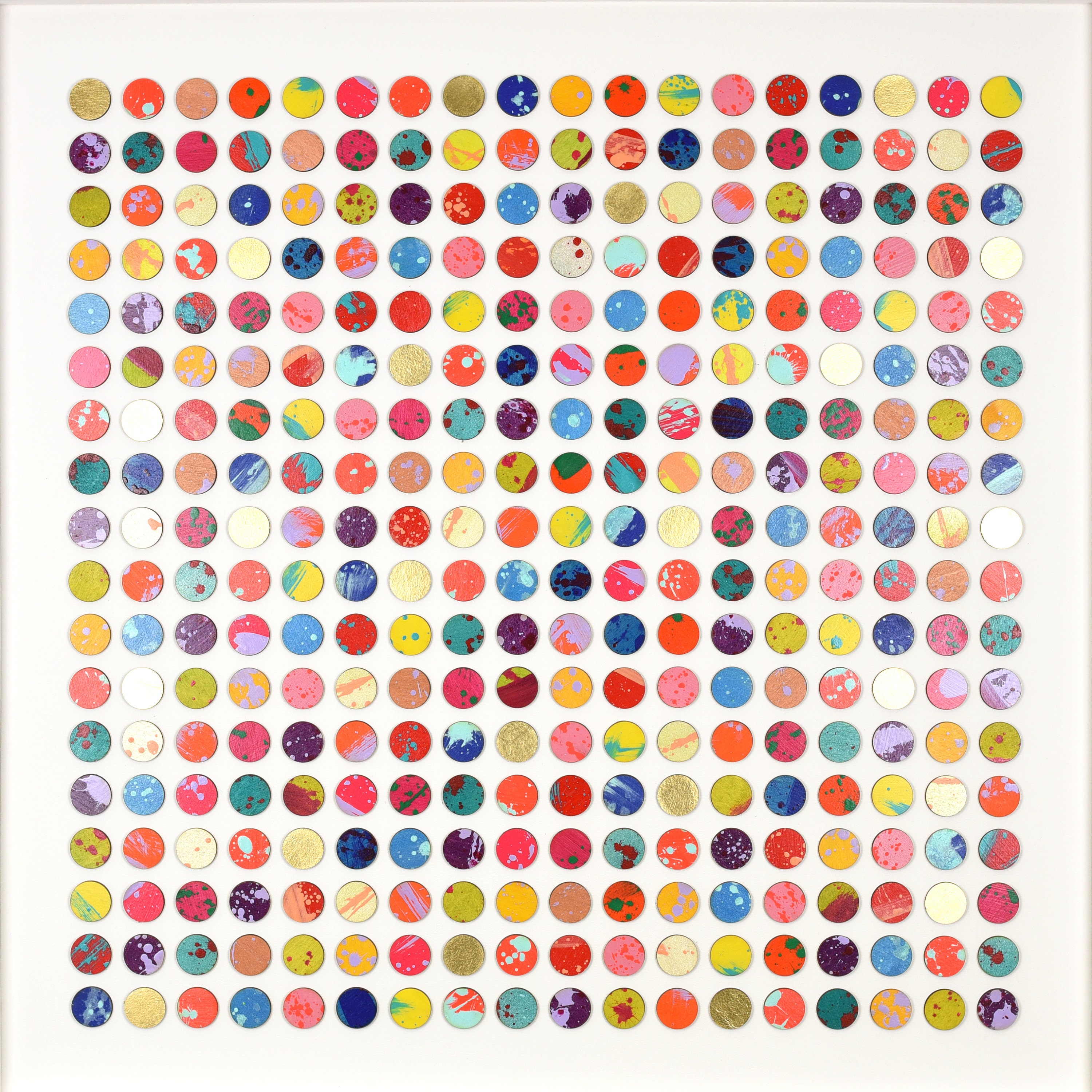 Original 3D Splash Dots Painting, Original Large Scale Wall Art ...