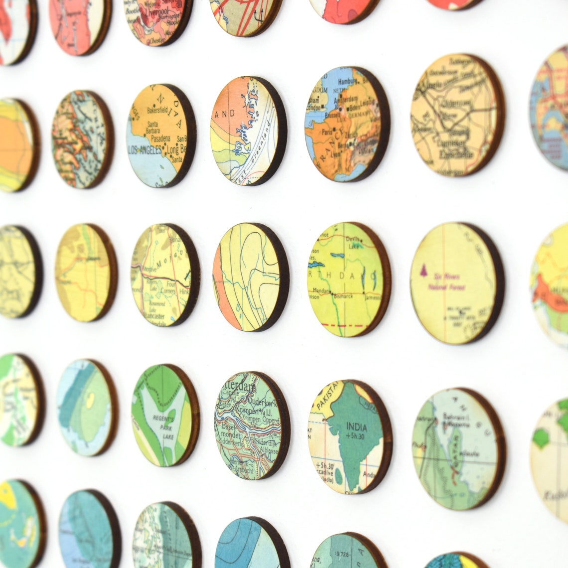 Map Dot Original Wall Art, 100 Map Rainbow Dots Original Artwork, 3d ...