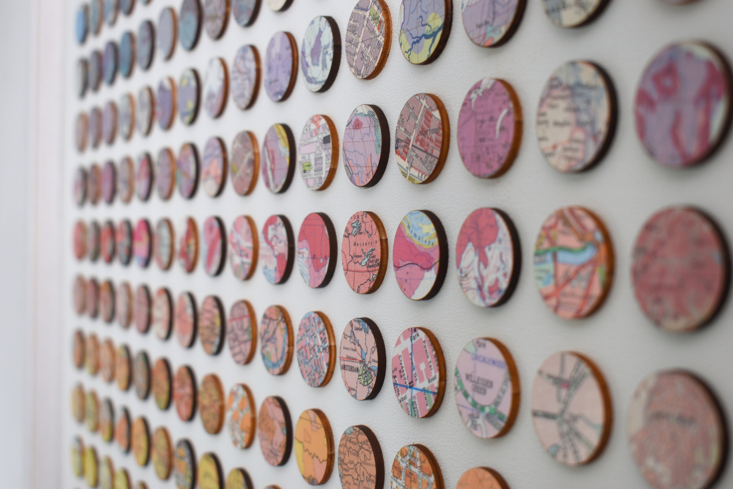 Original Map Artwork Large Scale Map Dots 3D Collage - Etsy