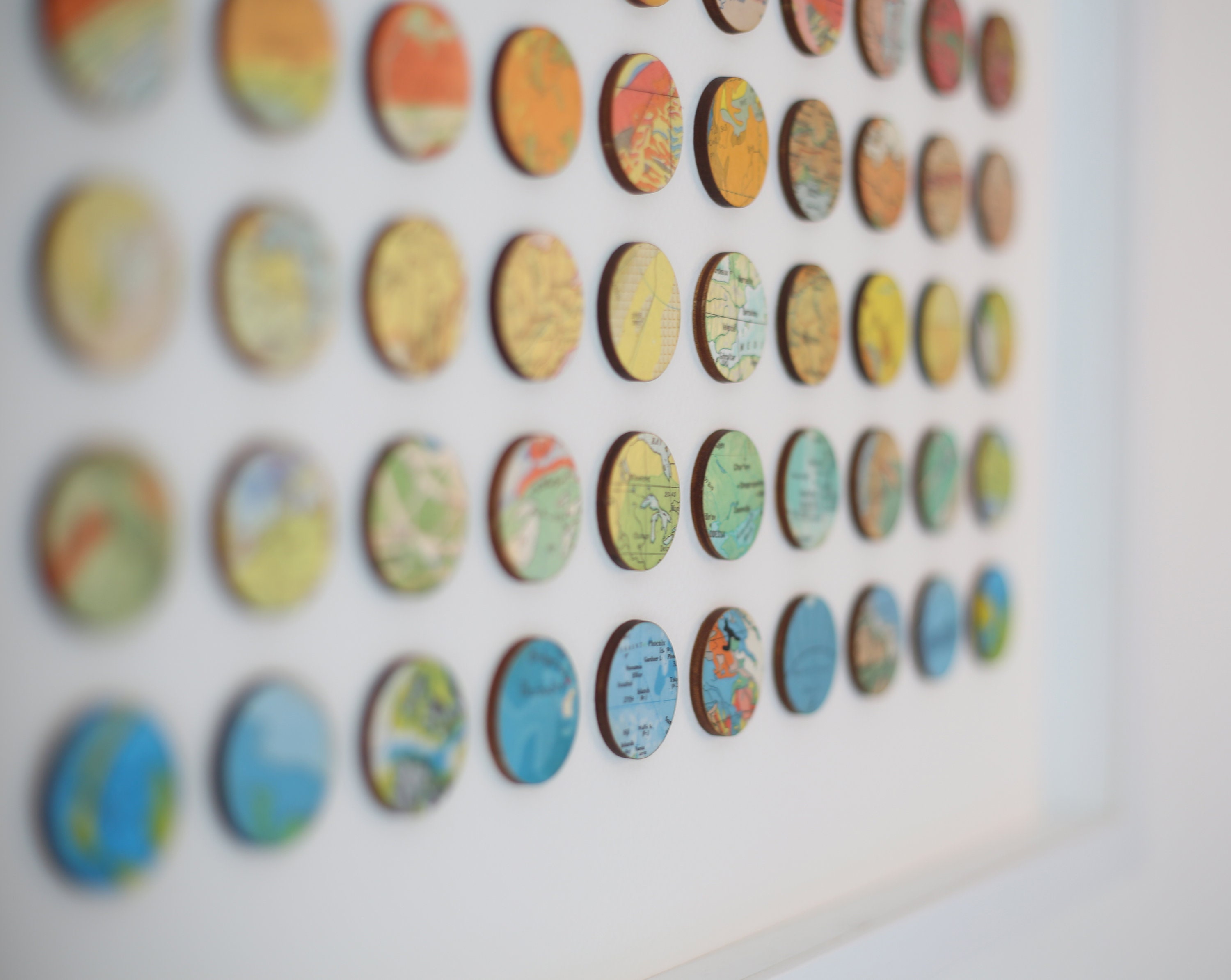 Map Dot Original Art, Map Dot Rainbow Collage Artwork, 3D Wall Art ...