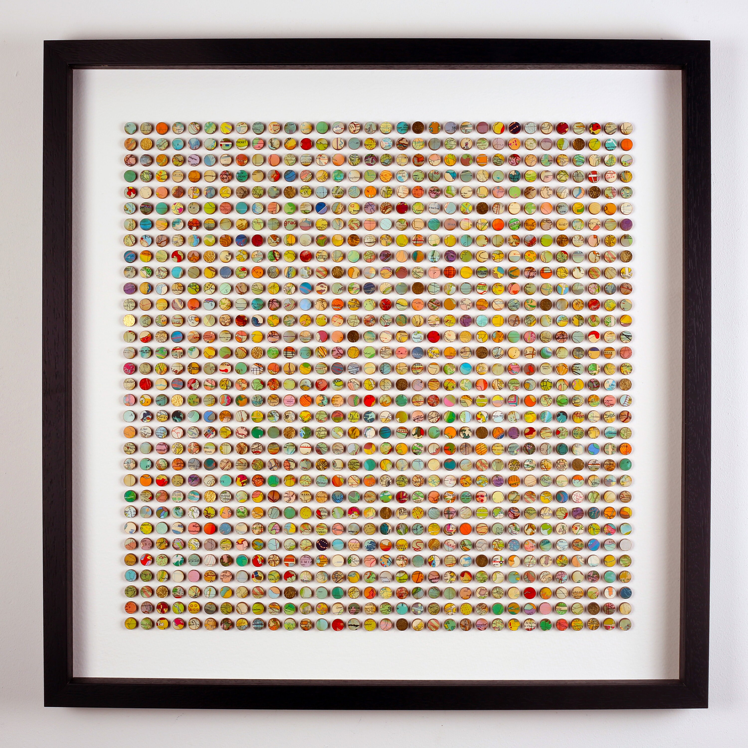 Original 3D Map Collage Original Geometric Art Map Dots - Etsy UK