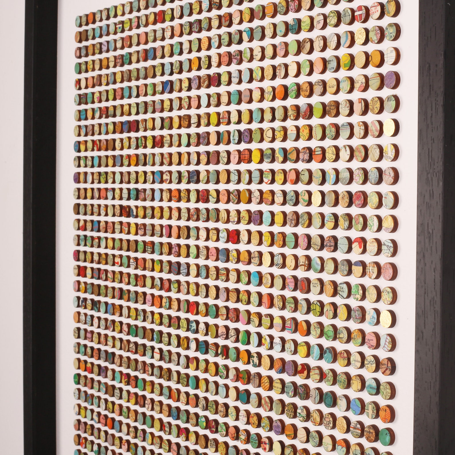 Original 3D Map Collage Original Geometric Art Map Dots - Etsy UK