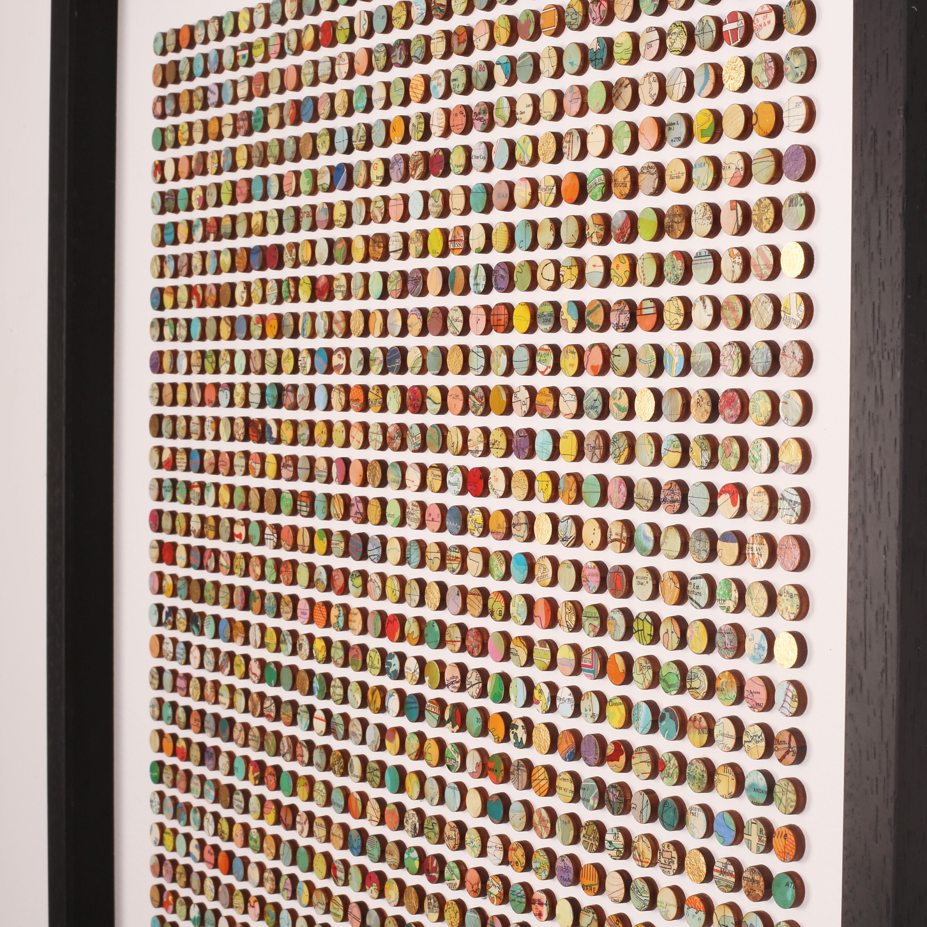 Original 3D Map Collage Original Geometric Art Map Dots - Etsy UK