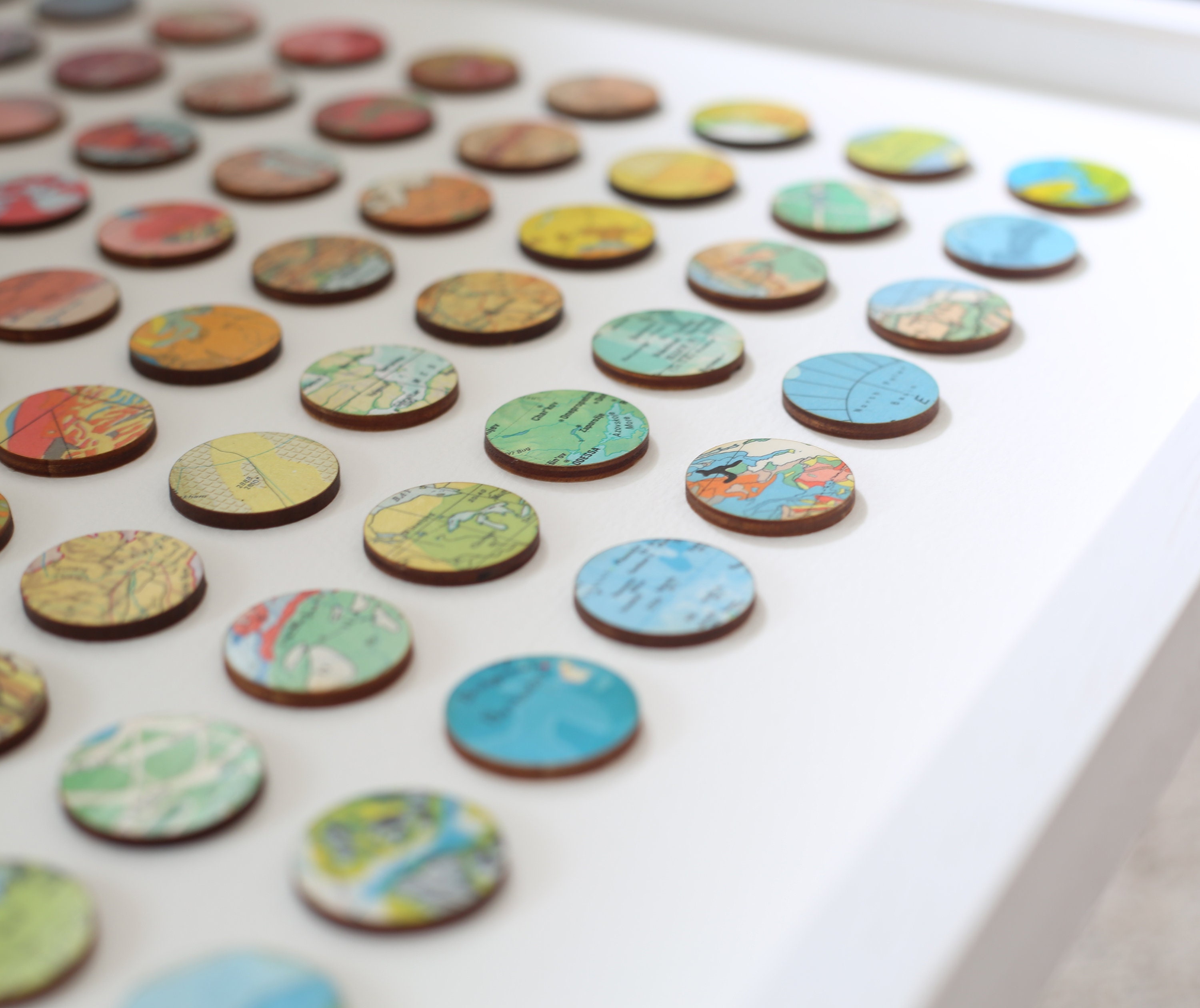 Map Dot Original Art, Map Dot Rainbow Collage Artwork, 3D Wall Art ...