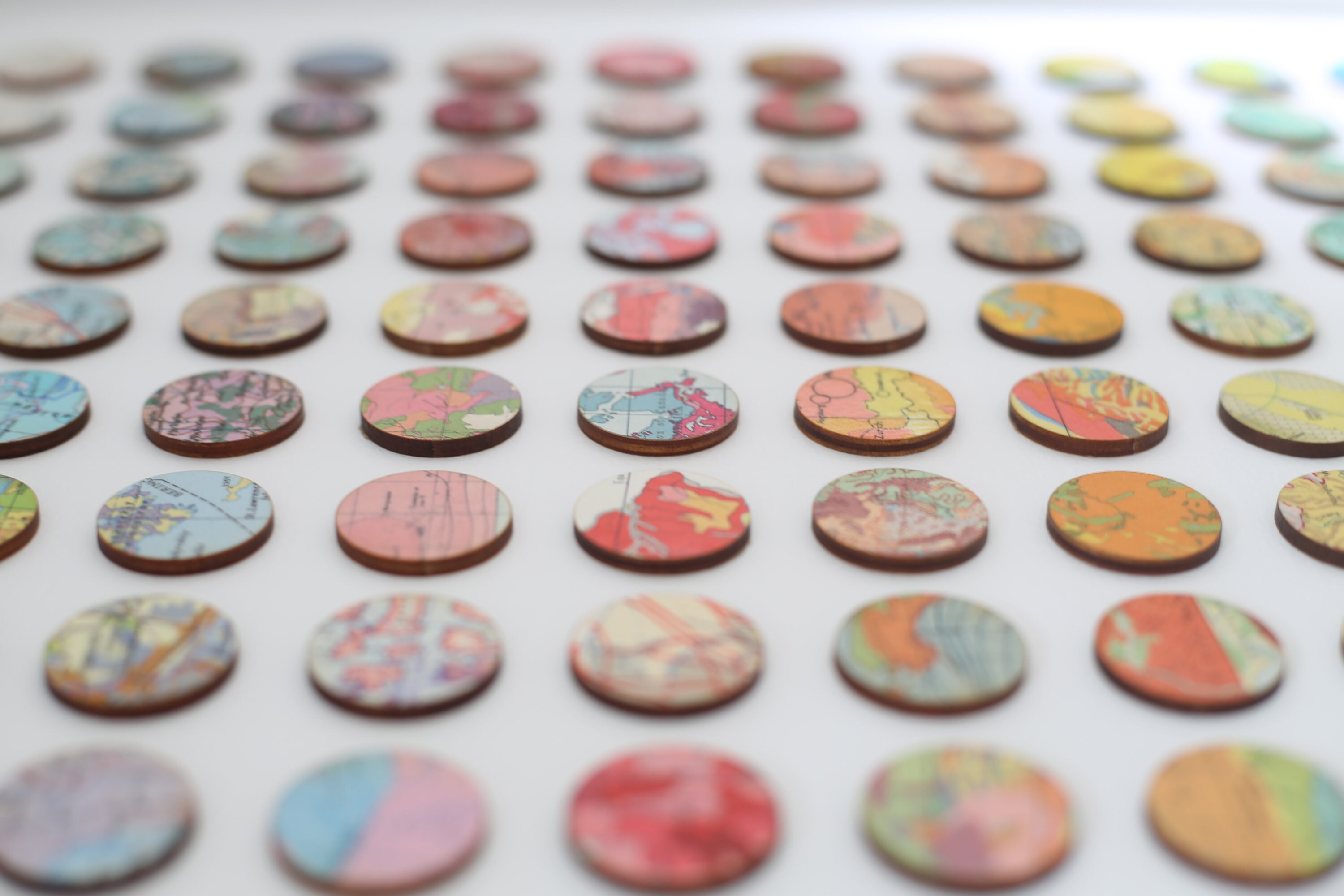 Map Dot Original Art, Map Dot Rainbow Collage Artwork, 3D Wall Art ...