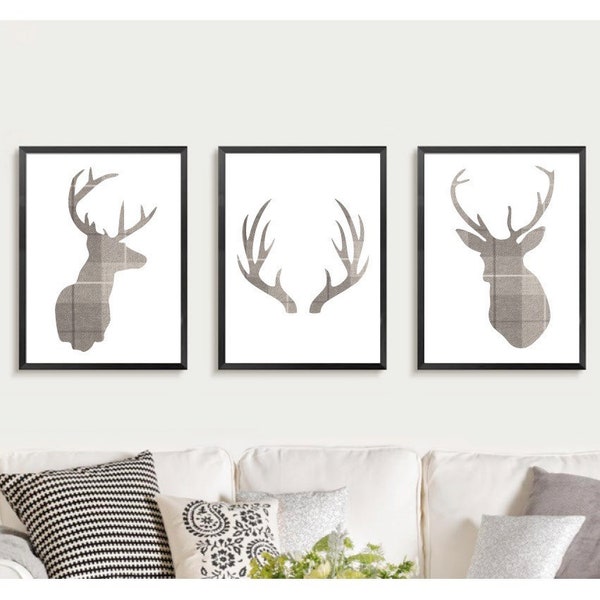 Stag Head Print - Etsy UK