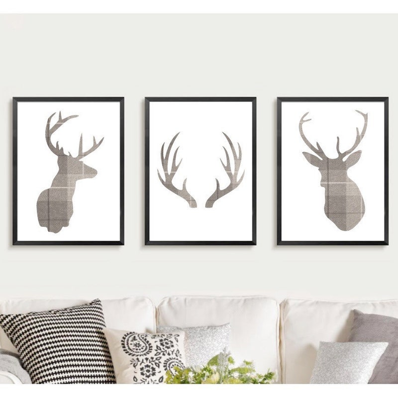 Gray Deer Head - Etsy