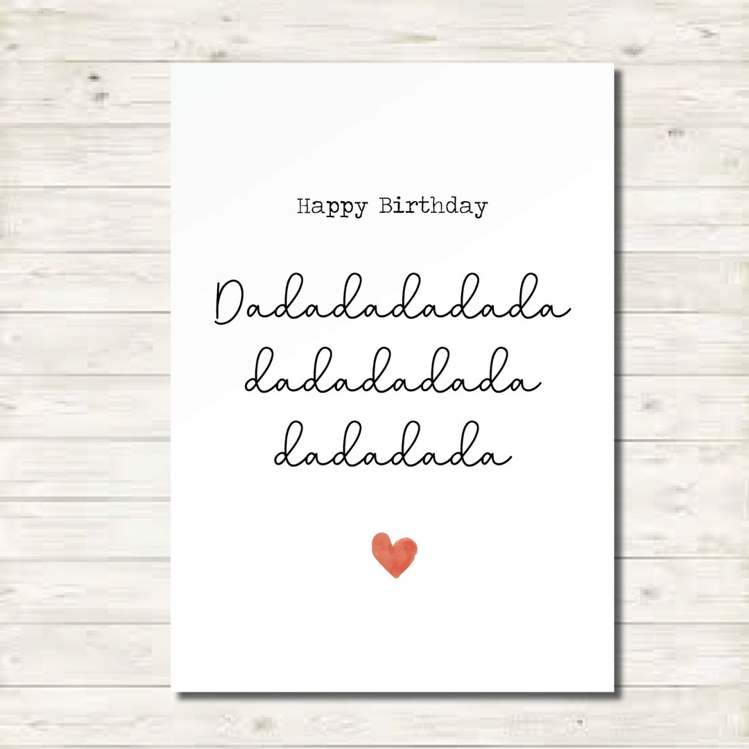 Dada Birthday Card From Baby / Toddler. Sentimental Fathers Day Card ...