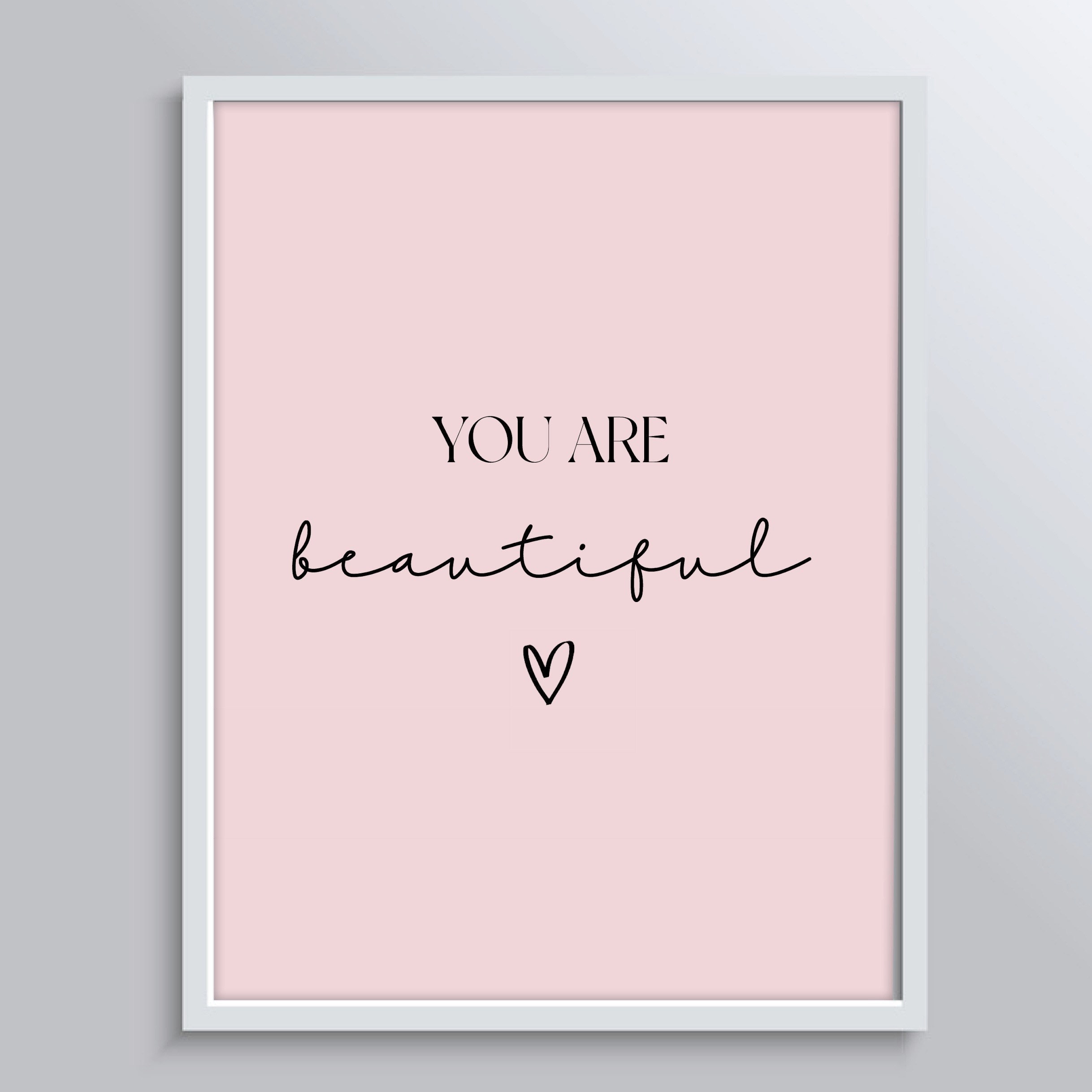 You Are Beautiful Print. Girly Wall Art. Inspirational Quotes. | Etsy