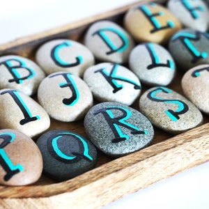Natural Alphabet Rocks Natural Stones Painted English Alphabet Stones ...