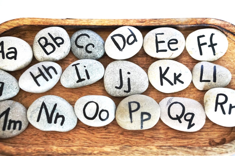 Natural Alphabet Rocks English Alphabet Stones - Etsy