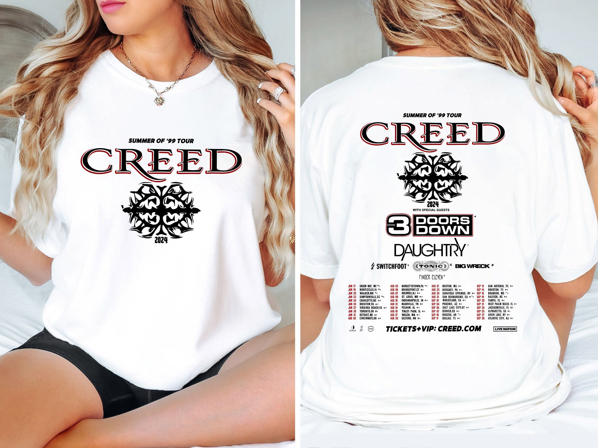 Creed 2024 Tour Summer of 99 Tour Shirt, Creed Band Fan Shirt, Creed ...
