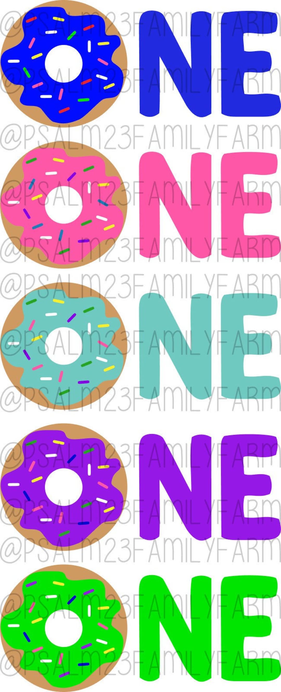 ONE Donut SVG - Etsy