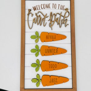Easter Sign Carrot Patch Sign Easter Family Sign Easter Decor Carrot ...