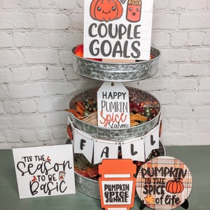 Pumpkin Spice Tiered Tray Pumpkin Spice Decor Fall Decor - Etsy