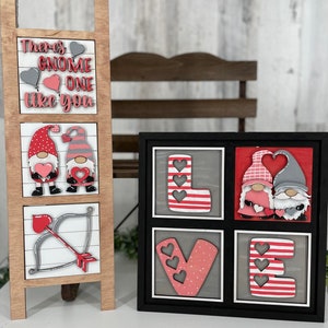 Gnome Tile Set Gnome Valentine's Day Decor - Etsy