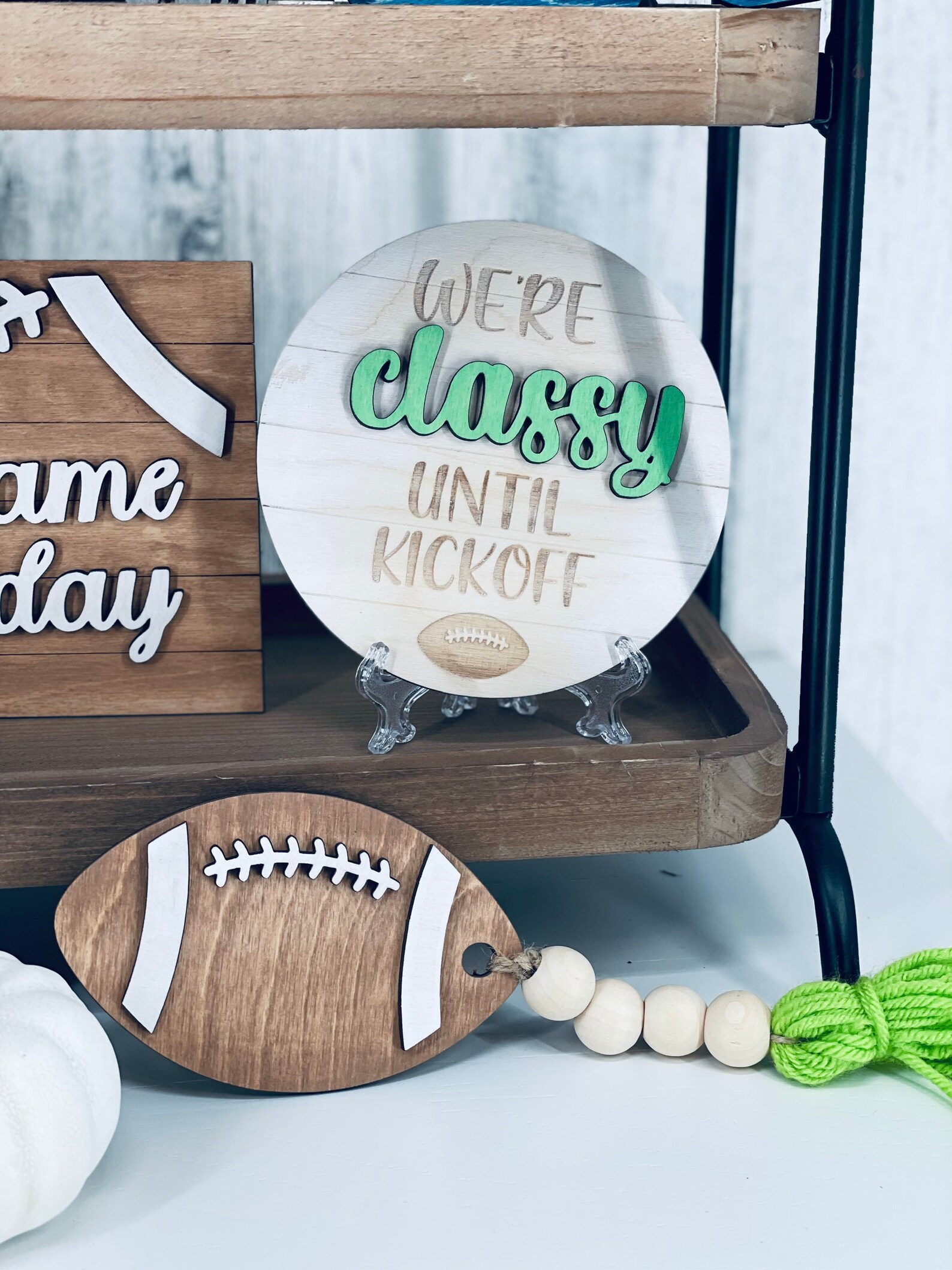 Game Day Tiered Tray Seahawks Decor Football Tiered Tray - Etsy