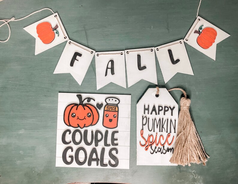 Pumpkin Spice Tiered Tray Pumpkin Spice Decor Fall Decor - Etsy