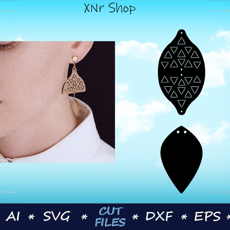 Leather Earring Svg - Etsy