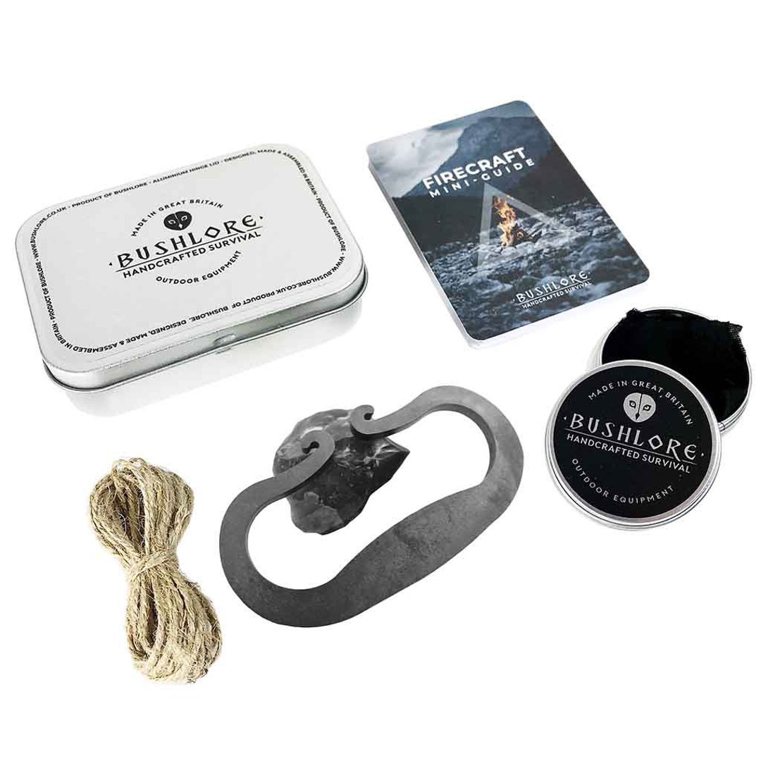 High Carbon Flint and Steel Striker Tin Kit Large Fire Starting ...
