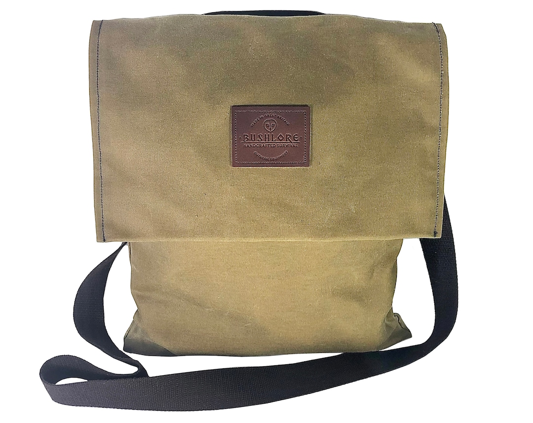 Waxed Canvas Traditional Haversack Satchel Bag, Foraging Pack ...