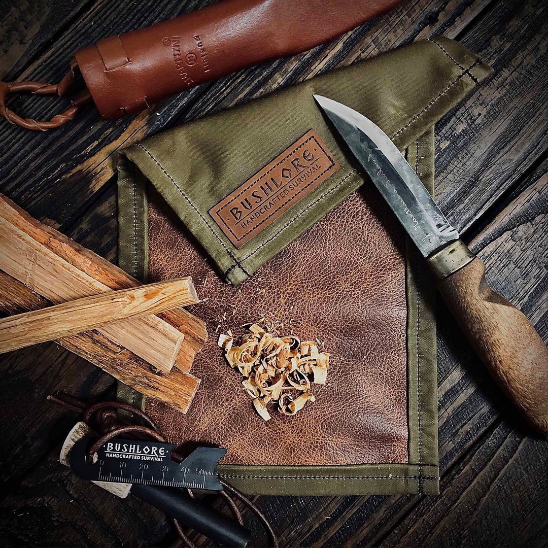 Leather and Waxed Canvas Work Mat, Fire Preparation Pad, Protection ...