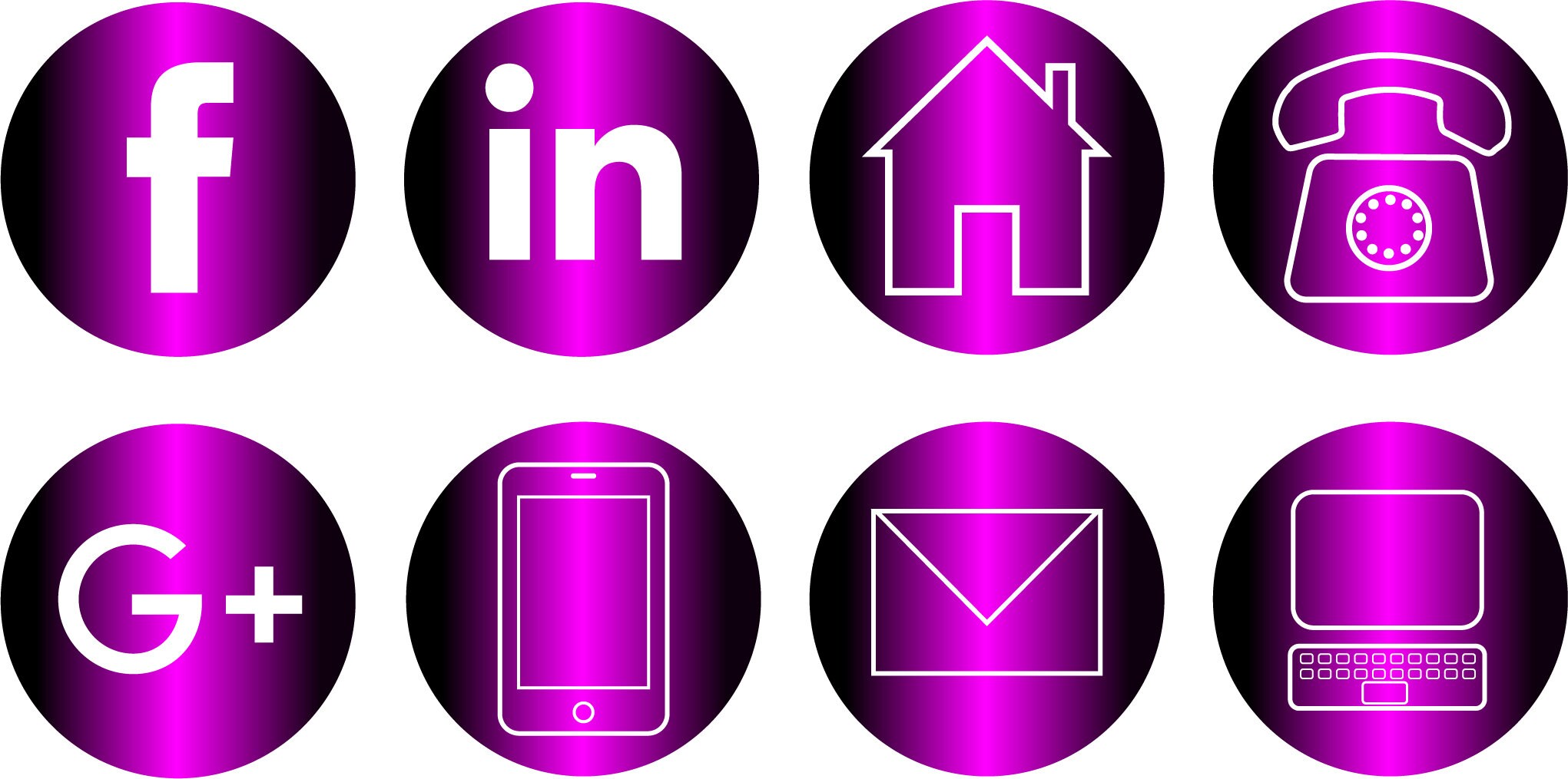 Pink and Black PNG Contact Icons Use for Resumes Word - Etsy Canada