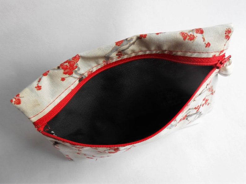 Front Zipper Pouch Red Zipper Bag Small Handmade Womens - Etsy