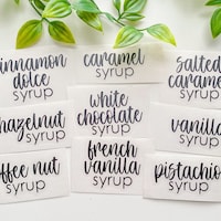 Waterproof Coffee Syrup Labels, GOLD Coffee Syrup Pump Labels, Coffee ...